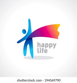 Happy Life Symbol Vector Stock Vector (Royalty Free) 194569790 ...
