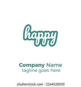 Happy Logo Design Vector Illustration Stock Vector (Royalty Free ...
