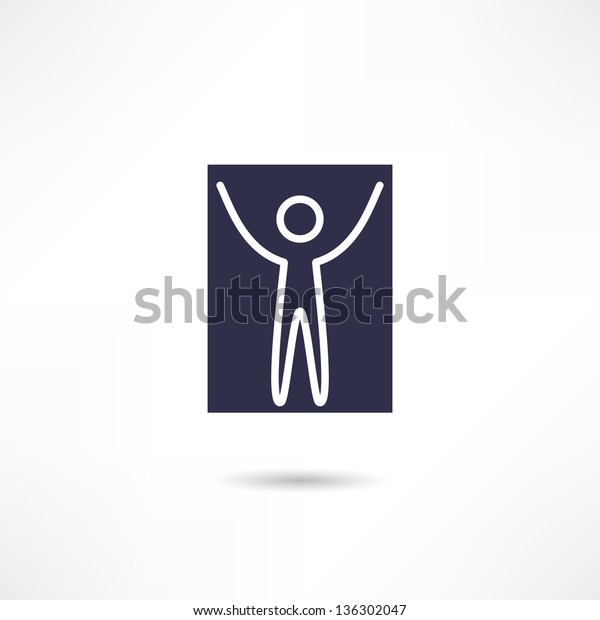 Happy Man Icon Stock Vector (Royalty Free) 136302047