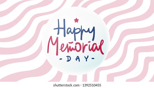 Happy Memorial Day Lettering Vector Illustration Stock Vector (Royalty ...
