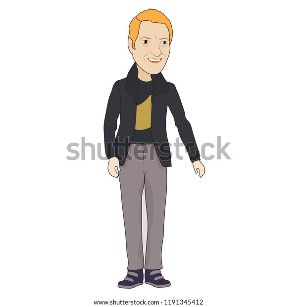 Happy Middle Age Old Man Person Stock Vector (Royalty Free) 1191345412 ...