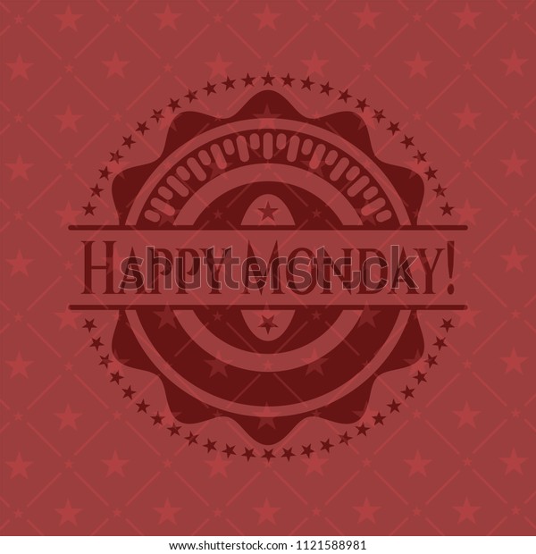 Happy Monday Badge Red Background Stock Vector (Royalty Free ...