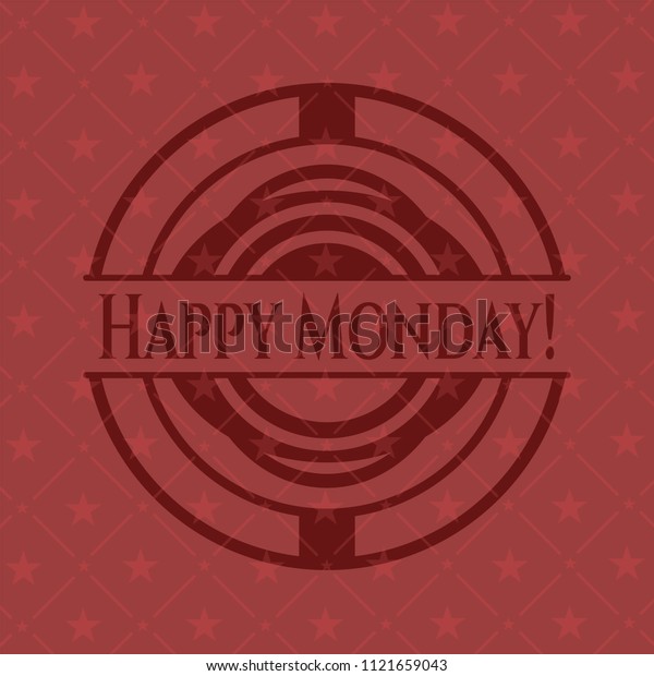 Happy Monday Badge Red Background Stock Vector (Royalty Free ...