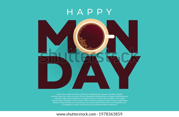 Happy Monday Poster Design Top View Stock Vector (Royalty Free ...