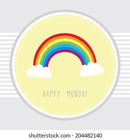 Happy Monday Rainbow Stock Vector (Royalty Free) 204482140