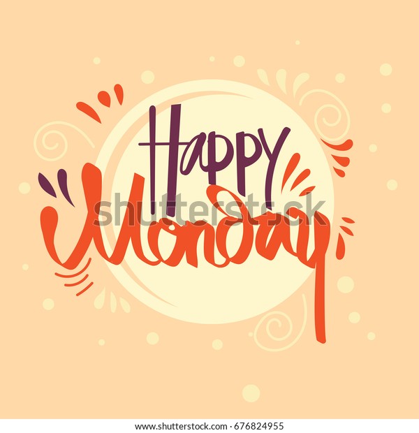 Happy Monday Typography Calligraphy Art : image vectorielle de stock ...