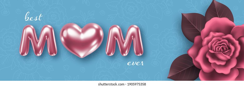 Happy Mothers Day Background 3d Letters Stock Vector Royalty Free