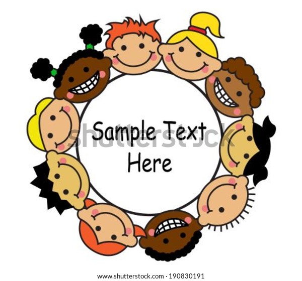 Happy Multicultural Kids Banner Cartoon Illustration Stock Vector ...