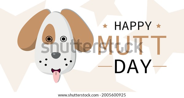Happy Mutt Day Concept Dog Face Stock Vector (Royalty Free) 2005600925 ...