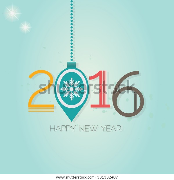 Happy New Year 2016 Hanging Christmas Stock Vector (Royalty Free) 331332407
