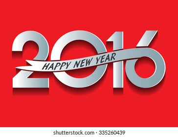 Happy New Year 2016 Text Design Stock Vector (Royalty Free) 335260439 ...