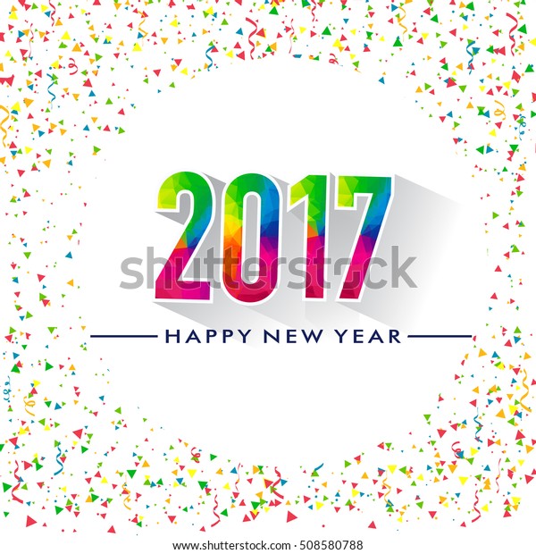 Happy New Year 2017 Design Confetti Stock Vector (Royalty Free) 508580788