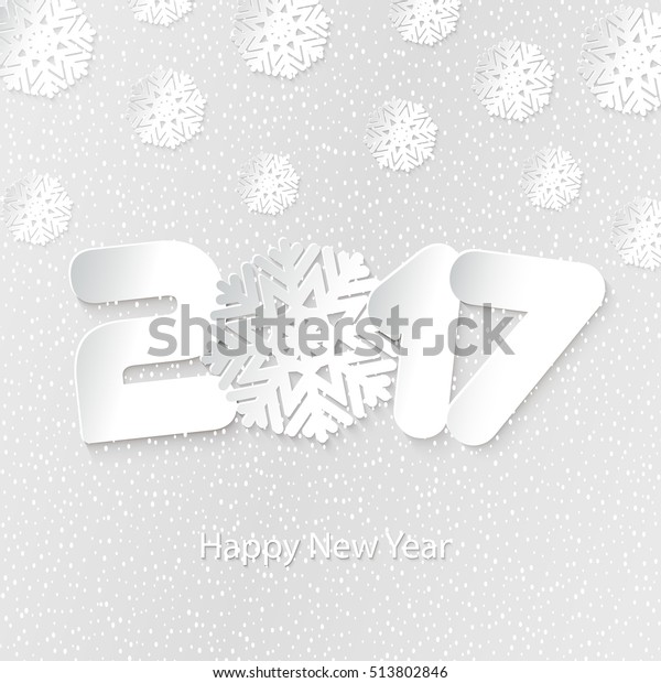 Happy New Year 2017 Numbers Snowflake Stock Vector (Royalty Free ...