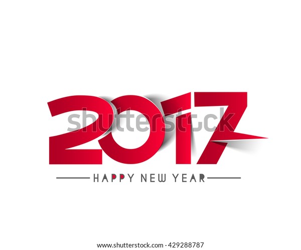 Happy New Year 2017 Text Design Stock Vector (Royalty Free) 429288787 ...