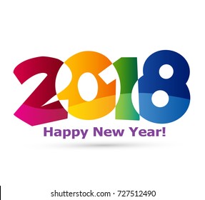 Happy New Year 2018 Text Design Stock Vector (Royalty Free) 683783248 ...