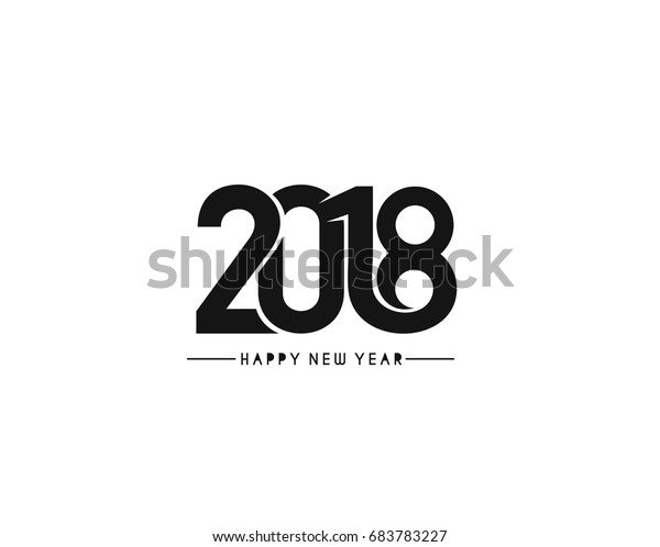 Gelukkig nieuw jaar 2018 Tekstontwerp Vector stockvector (rechtenvrij ...
