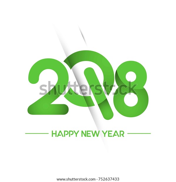 Happy New Year 2018 Text Design Stock Vector (Royalty Free) 752637433 ...