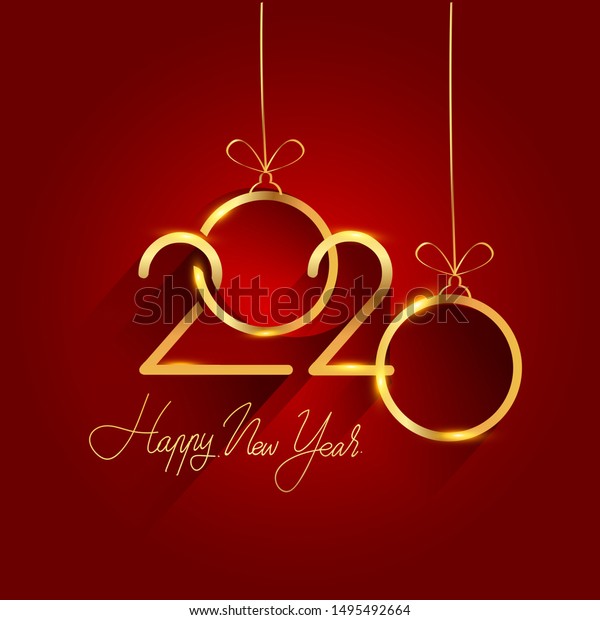 Happy New Year 2020 Glitter Isolated Stock Vector (Royalty Free ...