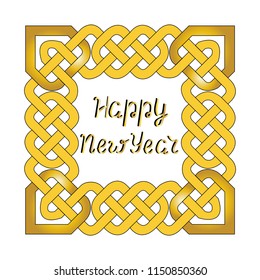 Happy New Year Celtic Pattern Frame Stock Vector (Royalty Free ...