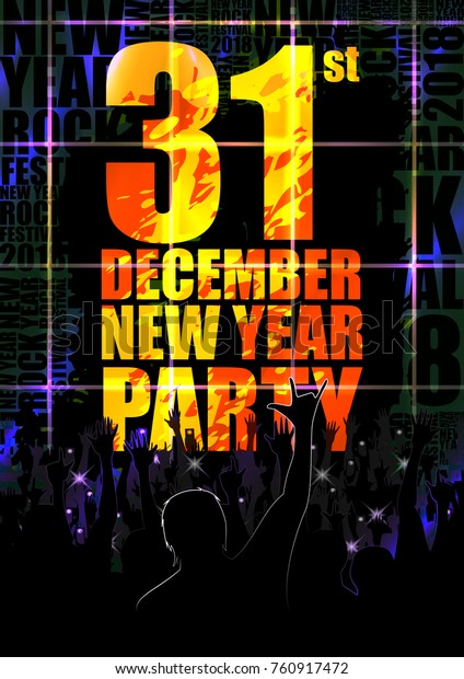 Happy New Year Dj Disco Party Stock Vector (Royalty Free) 760917472