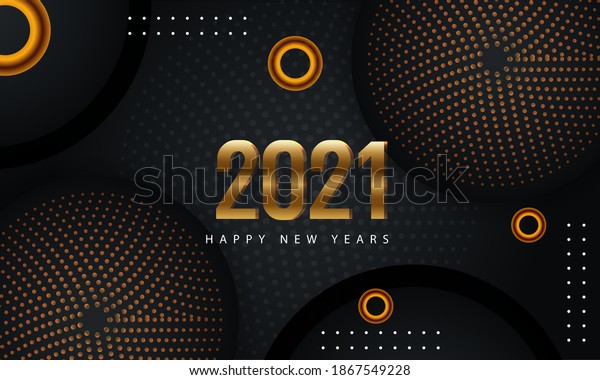 Happy New Year Vector Illustration Golden Stock Vector (Royalty Free ...