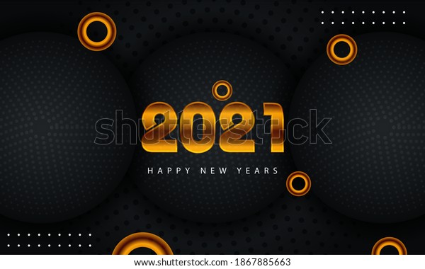 Happy New Year Vector Illustration Golden Stock Vector (Royalty Free ...