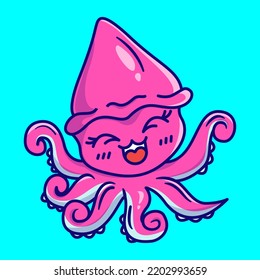 Happy Octopus Vector Cartoon Illustration Stock Vector (Royalty Free ...
