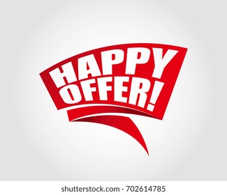Happy Offer Labels Banners Stock Vector (Royalty Free) 702614785 ...