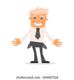 Happy Office Manager Vector Illustration Stock Vector (Royalty Free ...
