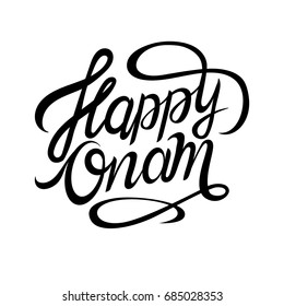 Happy Onam Typography Lettering Vector Illustration Stock-vektor ...