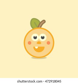 Happy Orange Cartoon Illustration Vector Stock Vector (Royalty Free ...