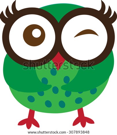 Happy Owl Cartoon Vector Stock Vector (Royalty Free) 307893848 ...
