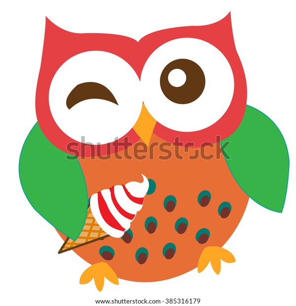 Happy Owl Cartoon Vector Stock Vector (Royalty Free) 385316179 ...