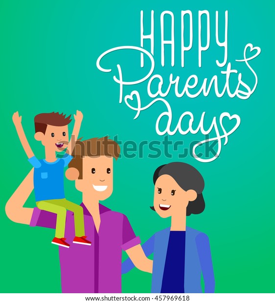 Happy Parents Day Background Calligraphy Lettering Stock Vector ...