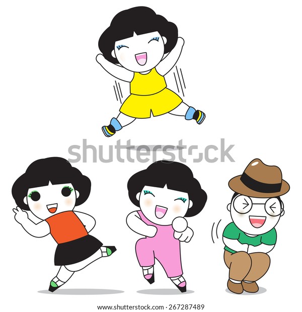 Happy People Characters Illustration Set Stock Vector (Royalty Free ...