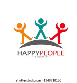 Happy People Logo Template Stock Vector (Royalty Free) 1348718165