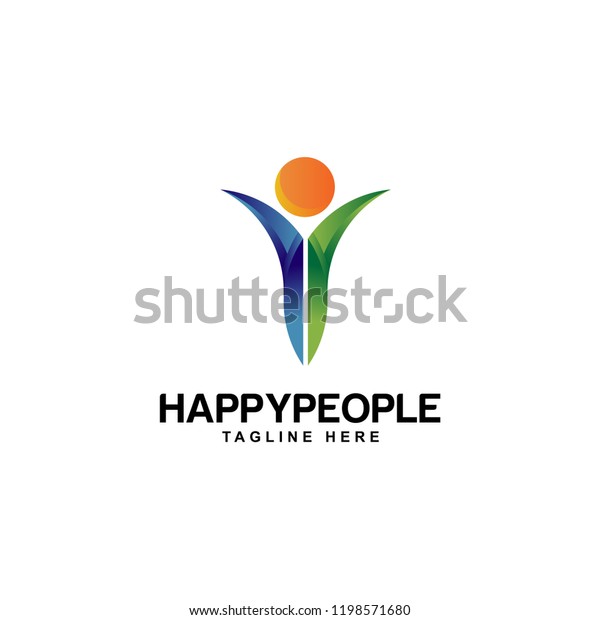 Happy People Logo Template Stock Vector (Royalty Free) 1198571680 ...