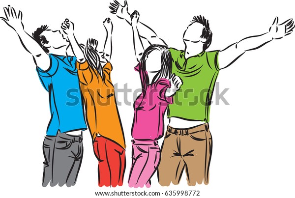 Happy People Together Vector Illustration Stock Vector (Royalty Free ...