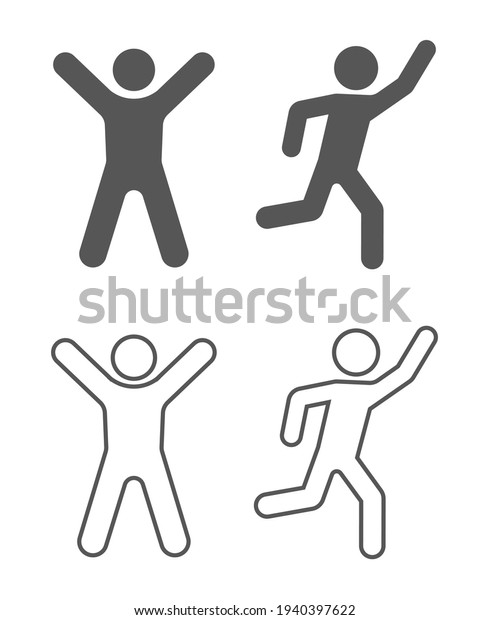 Happy Person Icon Hands Isolate On Stock Vector (Royalty Free ...