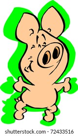 Happy Pig Stock Vector (Royalty Free) 72433516 | Shutterstock