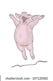 2,105 Jumping pig Images, Stock Photos & Vectors | Shutterstock
