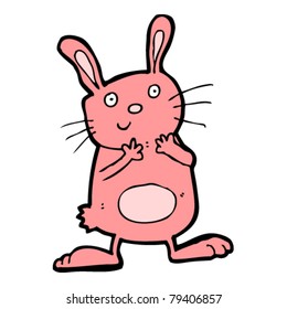 Happy Pink Rabbit Cartoon Stock Vector (Royalty Free) 79406857 ...