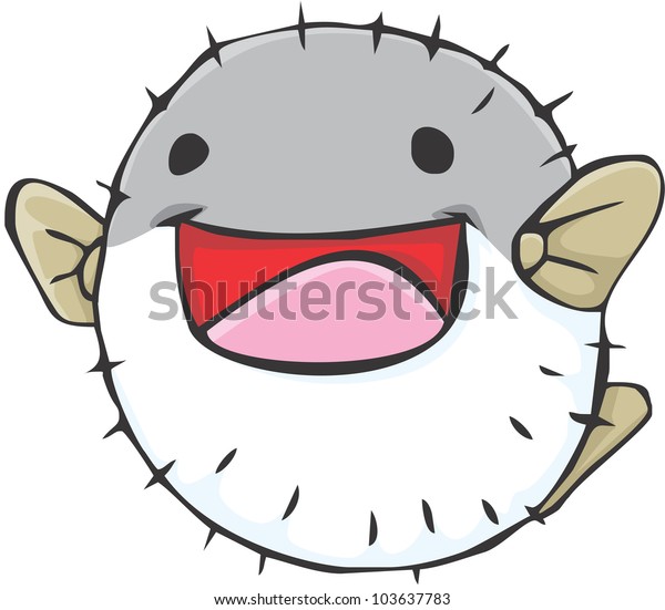 Happy Puffer Fish Cartoon Stock Vector (Royalty Free) 103637783