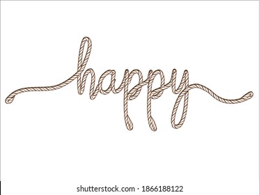 Happy Rope Design Vector Hand Drawn Stock Vector (Royalty Free ...