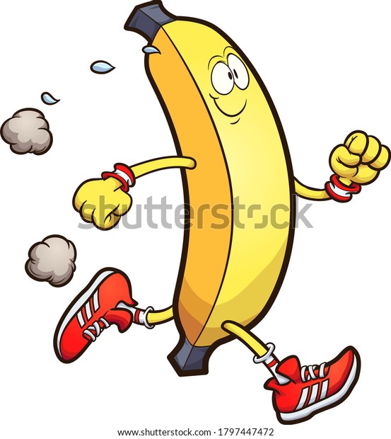 Happy Running Banana Vector Clip Art Stock Vector (Royalty Free ...
