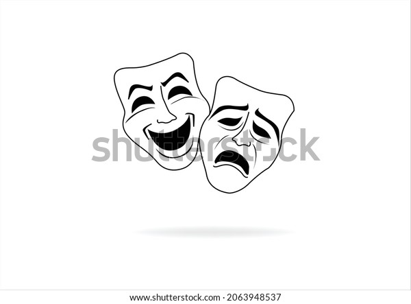 happy and sad face 마스크 벡터 스톡 벡터(로열티 프리) 2063948537 | Shutterstock