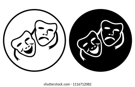 Happy Sad Mask Icon Stock Vector (Royalty Free) 1116712082 | Shutterstock