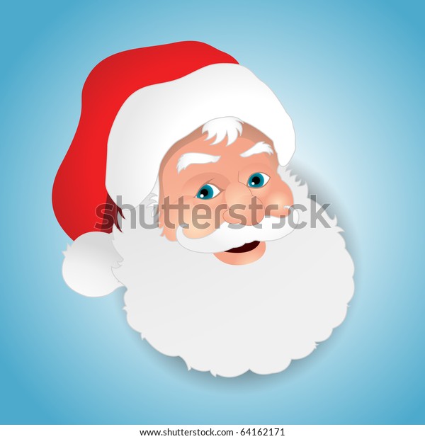 Happy Santa Claus Face Stock Vector (Royalty Free) 64162171