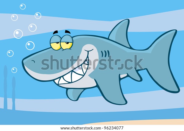 Happy Shark Cartoon Character Vector Illustrationjpeg Stock Vector ...