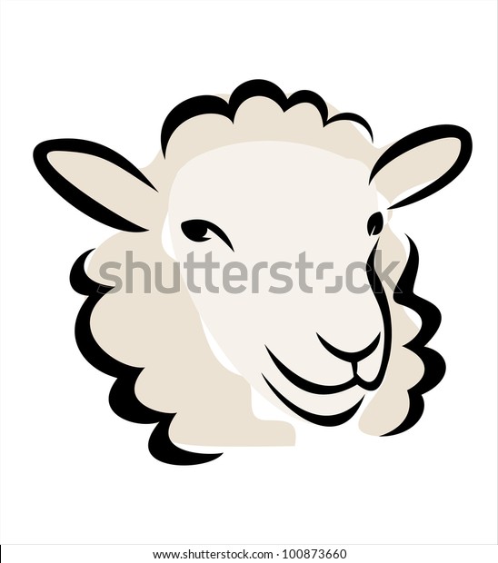Happy Sheep Portrait Isolated Vector Illustration Stock Vector (Royalty ...